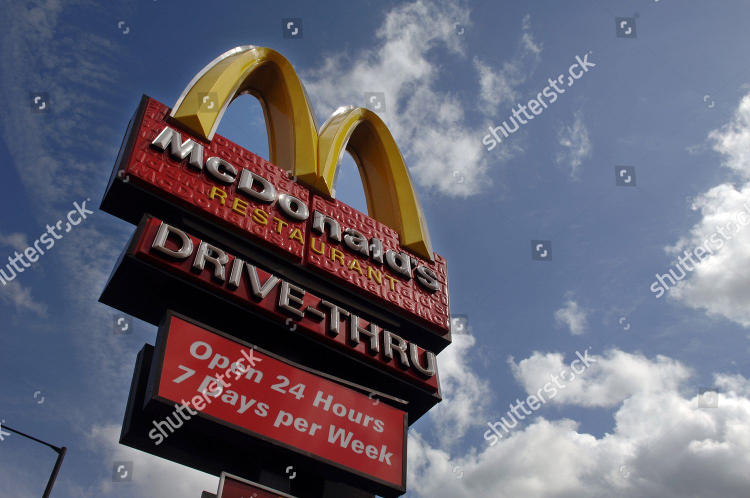 Mcdonalds Restaurant Drive Thru Sign Editorial Stock Photo - Stock ...