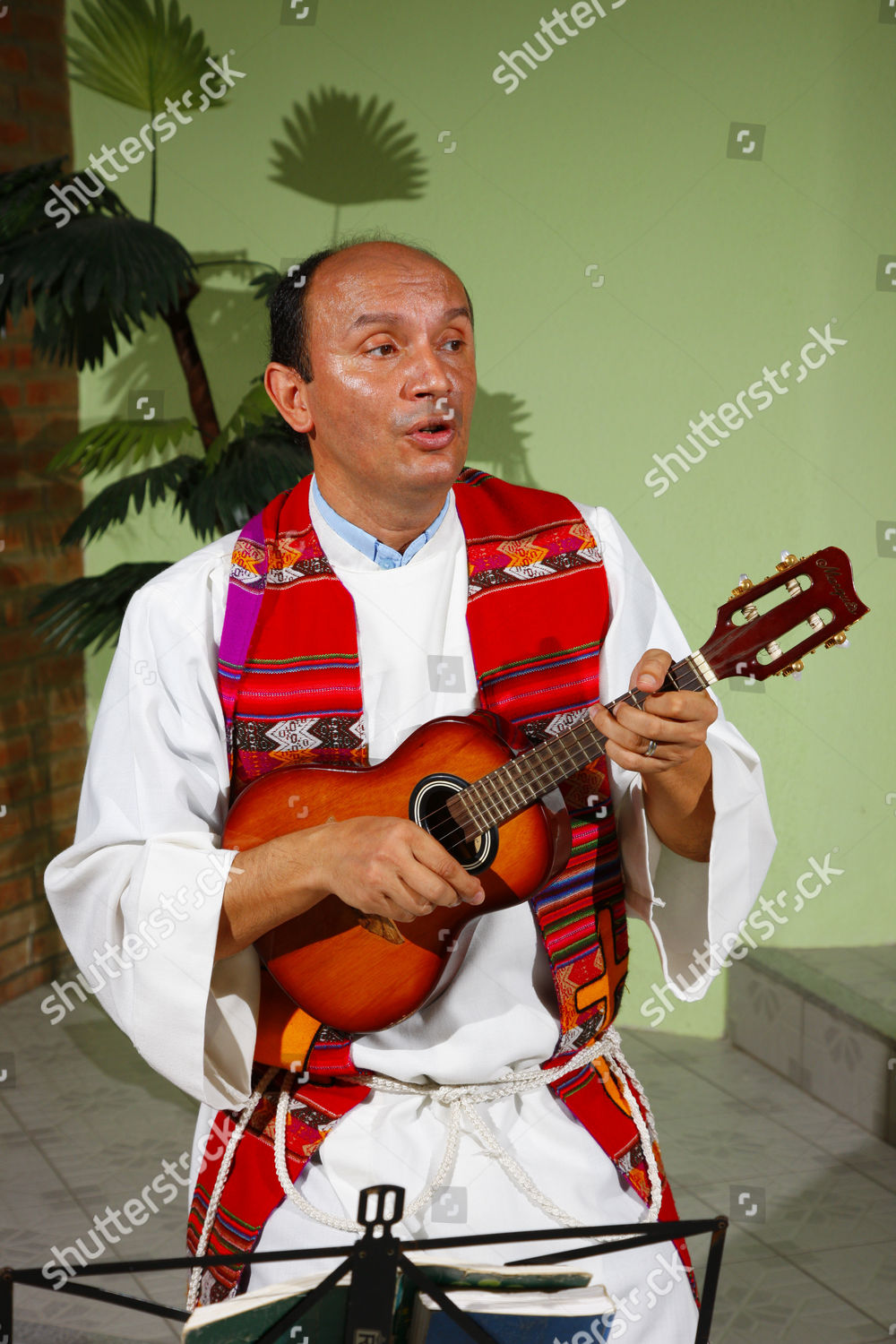 Priest Playing Guitar During Sunday School Editorial Stock Photo ...