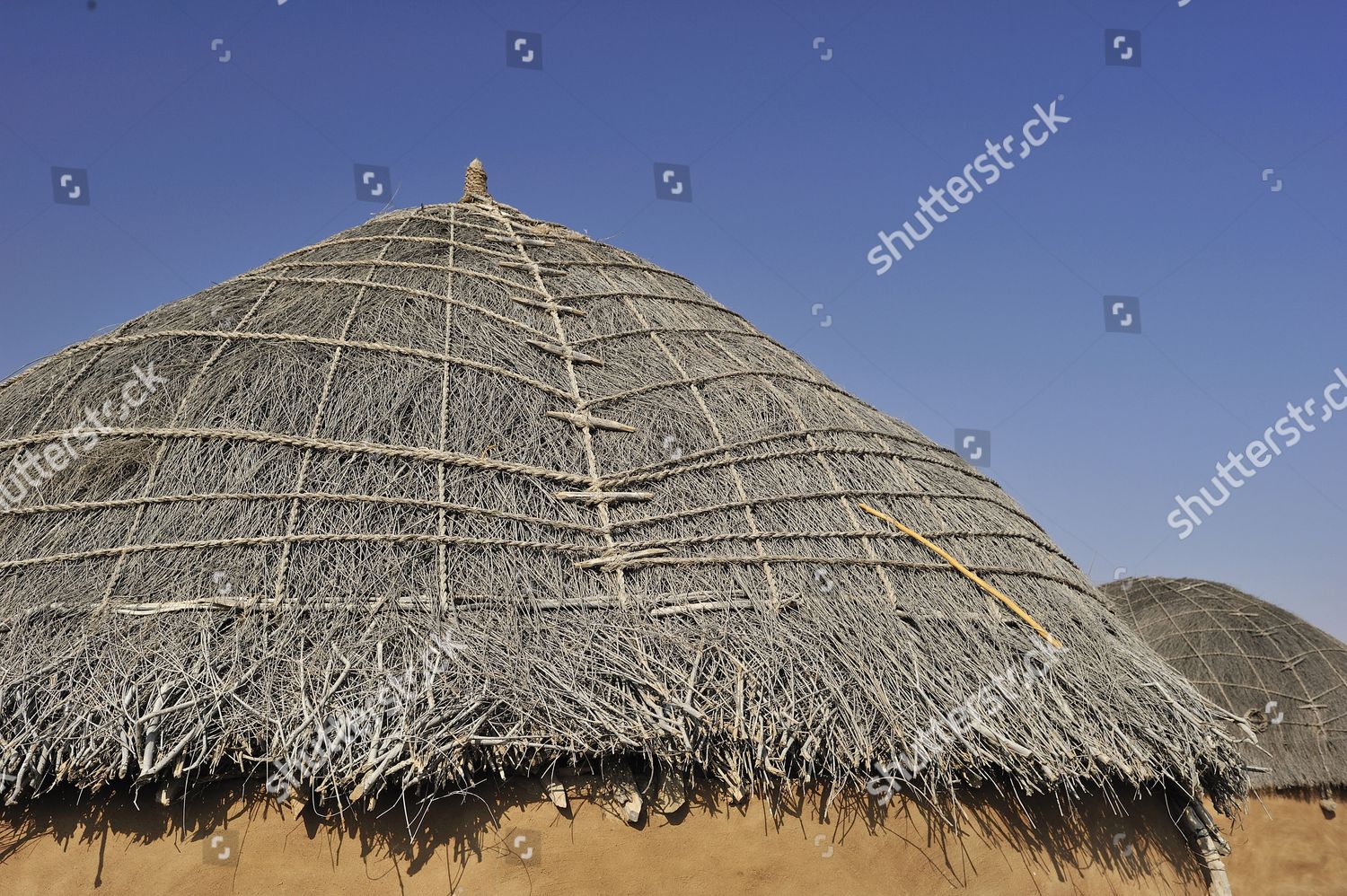 Brushwood Covered Pitched Roof On Traditional Editorial Stock Photo ...