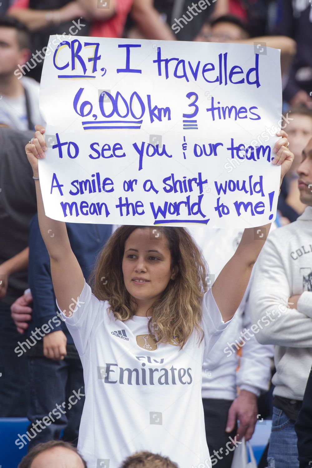 Girl Supporter Real Madrid Shows Banner Editorial Stock Photo - Stock ...