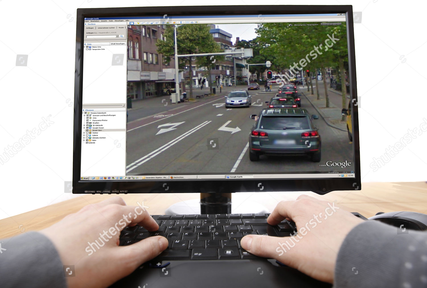 Person Sitting Computer Working Google Street Editorial Stock Photo ...