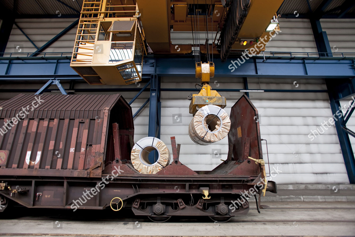 Loading Finished Flat Steel Rolls Onto Editorial Stock Photo - Stock ...