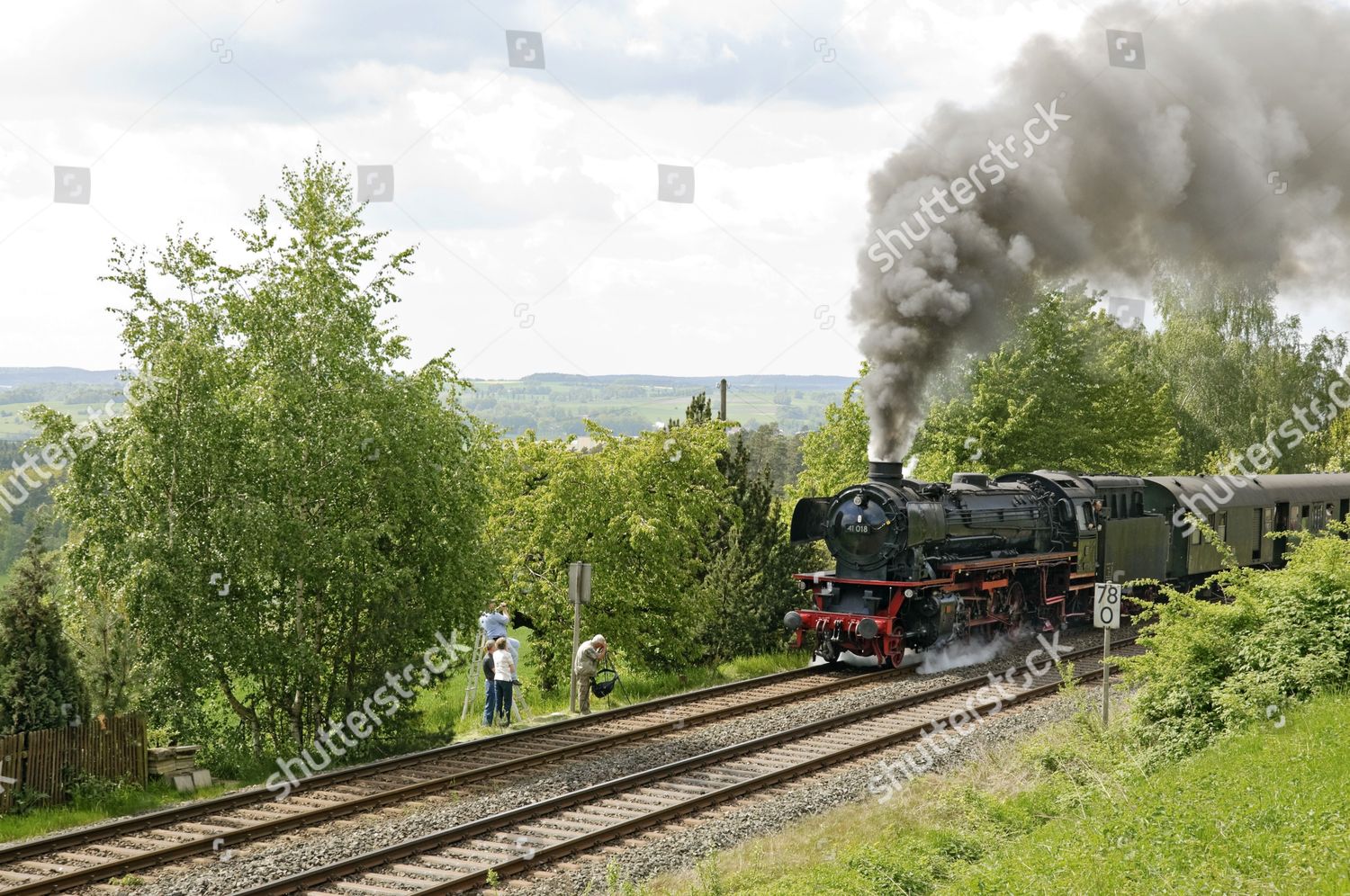 Steam Train Behind Class 41 Locomotive Editorial Stock Photo - Stock ...