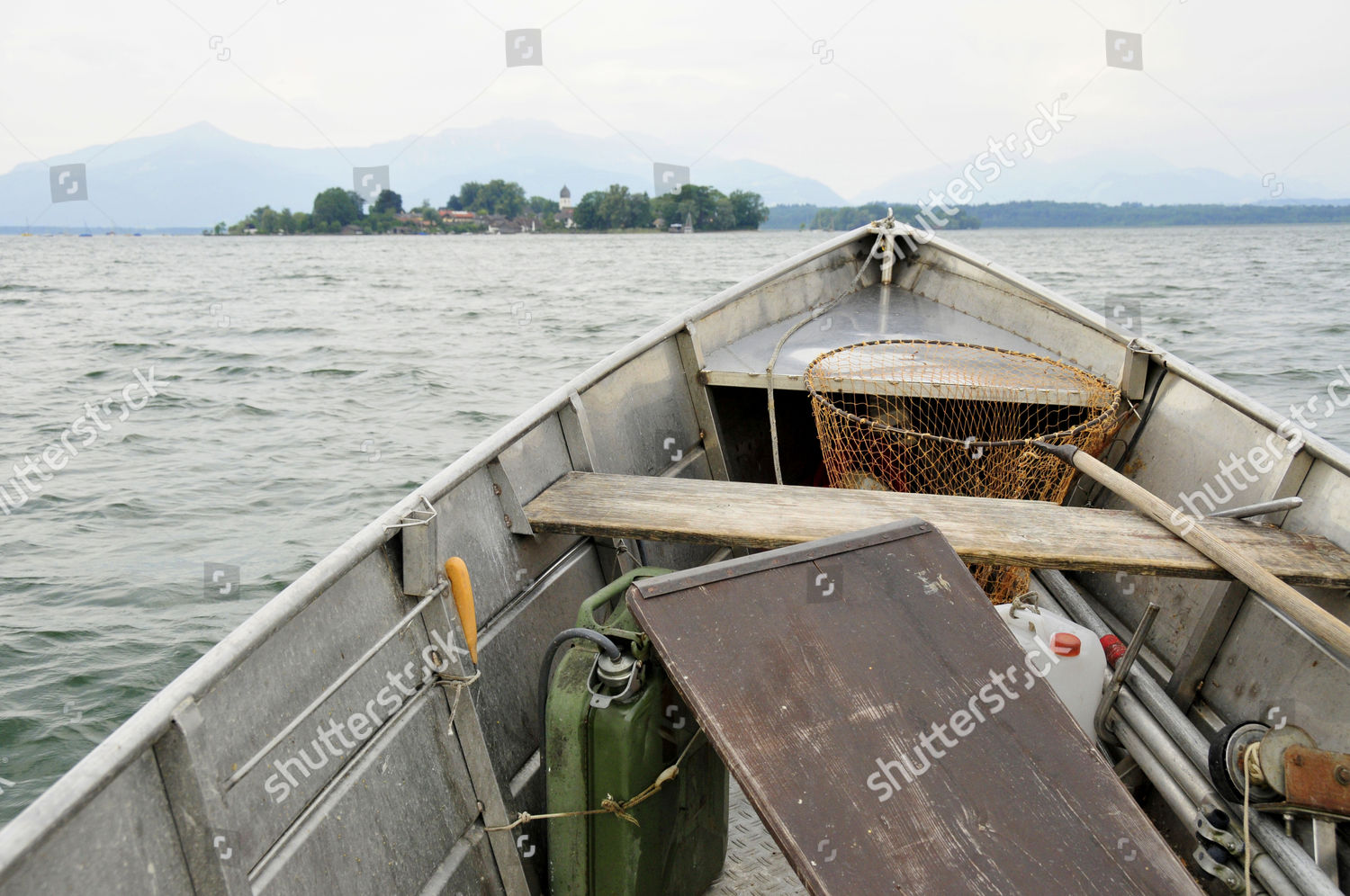 Fishing Boat Off Fraueninsel Womens Island Editorial Stock Photo ...