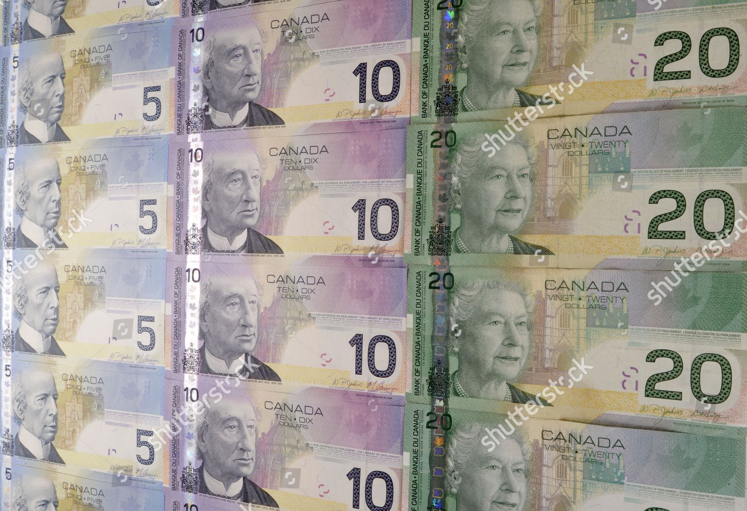 Various Canadian Dollar Banknotes Editorial Stock Photo - Stock Image ...