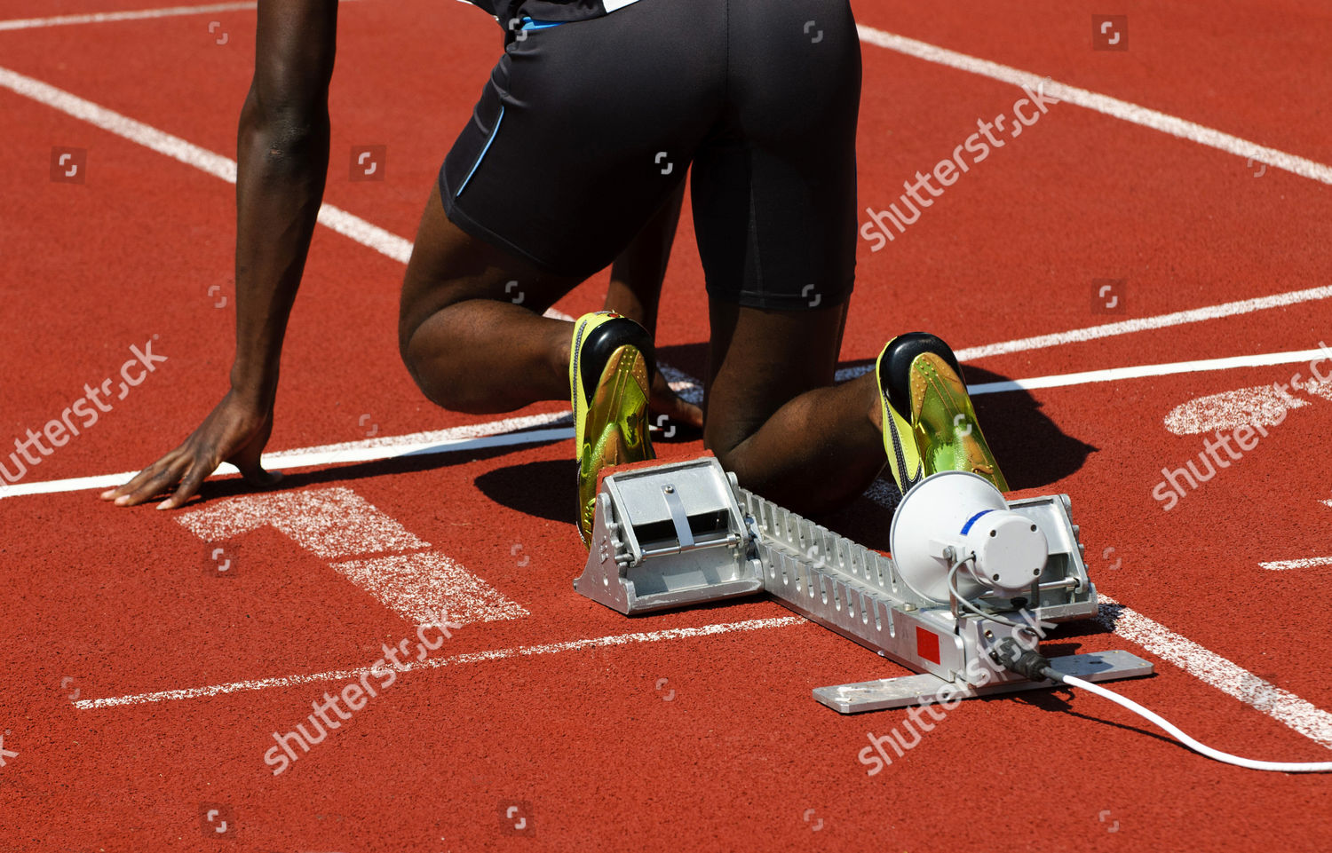 Legs Male Sprinter Starting Block Dak Editorial Stock Photo - Stock ...