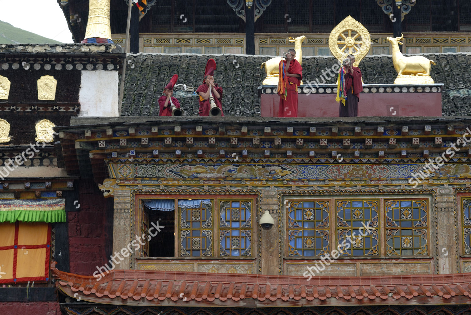 Monks Red Monk Robes Monk Caps Editorial Stock Photo - Stock Image ...