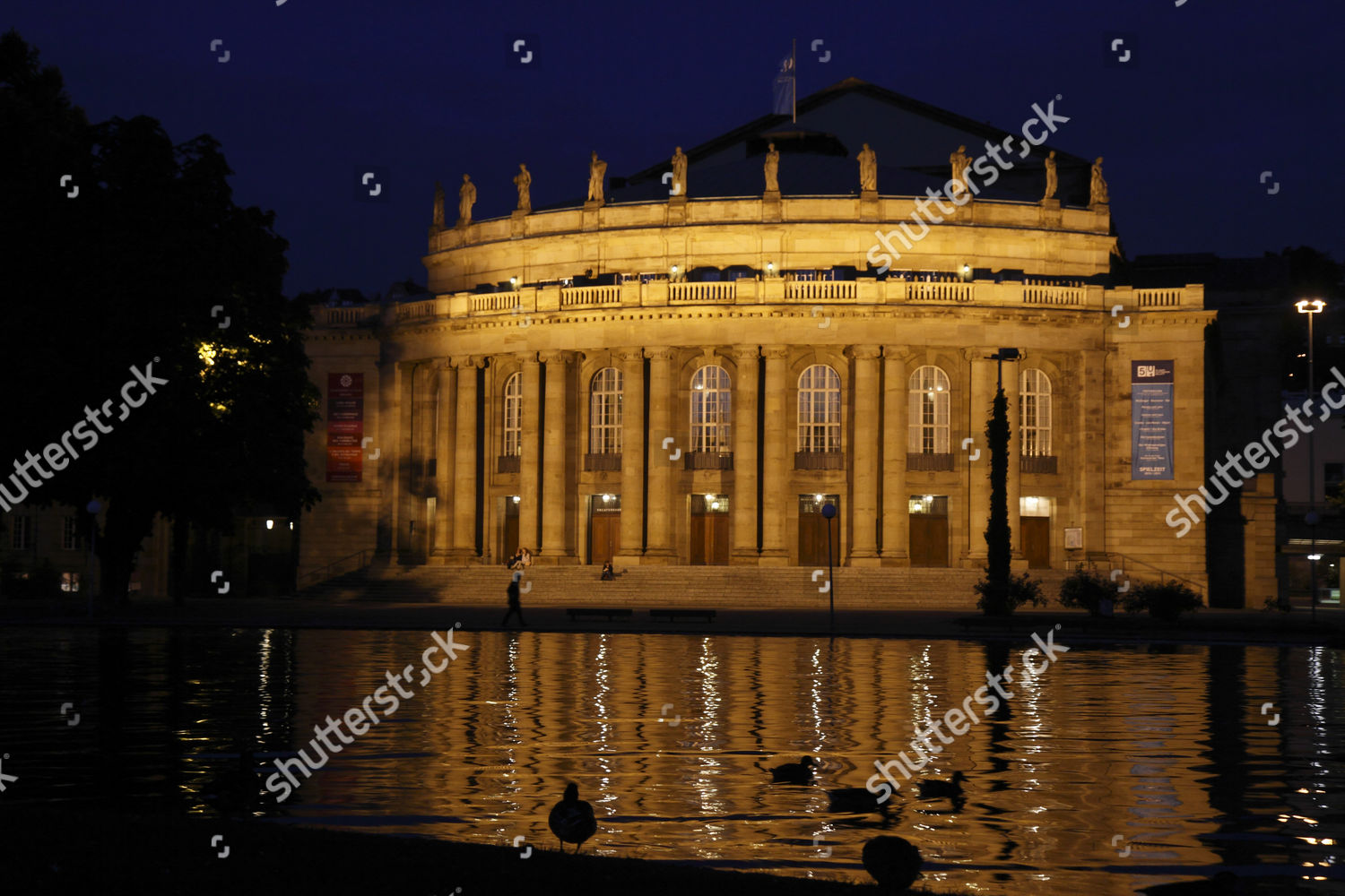 Staatstheater Stuttgart Theatre Opera House Night Editorial Stock Photo ...