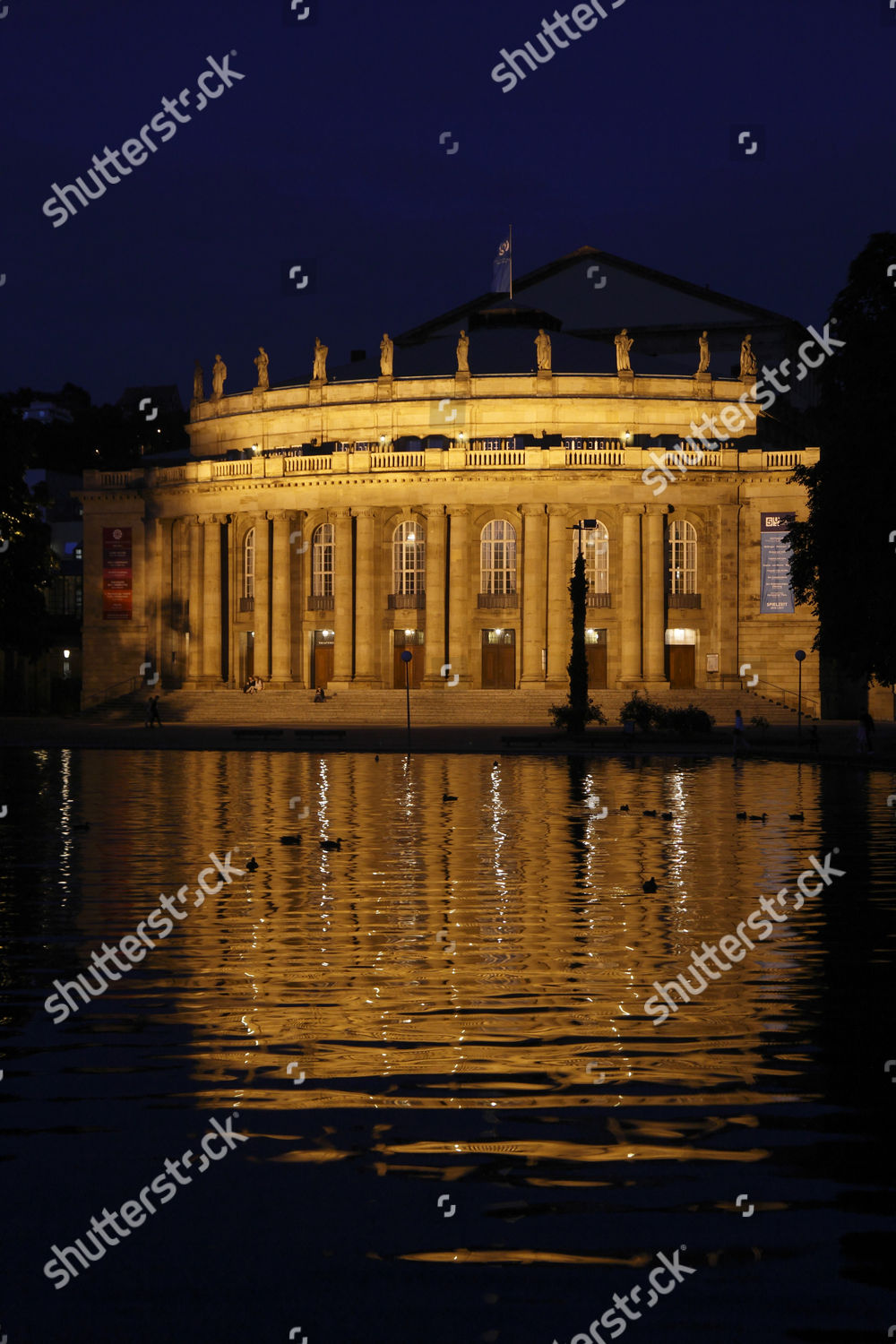 Staatstheater Stuttgart Theatre Opera House Night Editorial Stock Photo ...