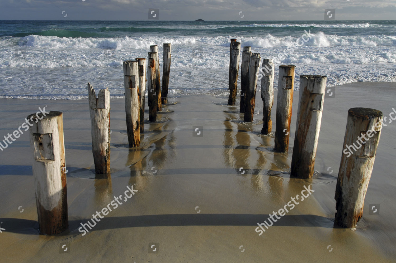Rotten Wood Poles Leading Into South Editorial Stock Photo - Stock ...