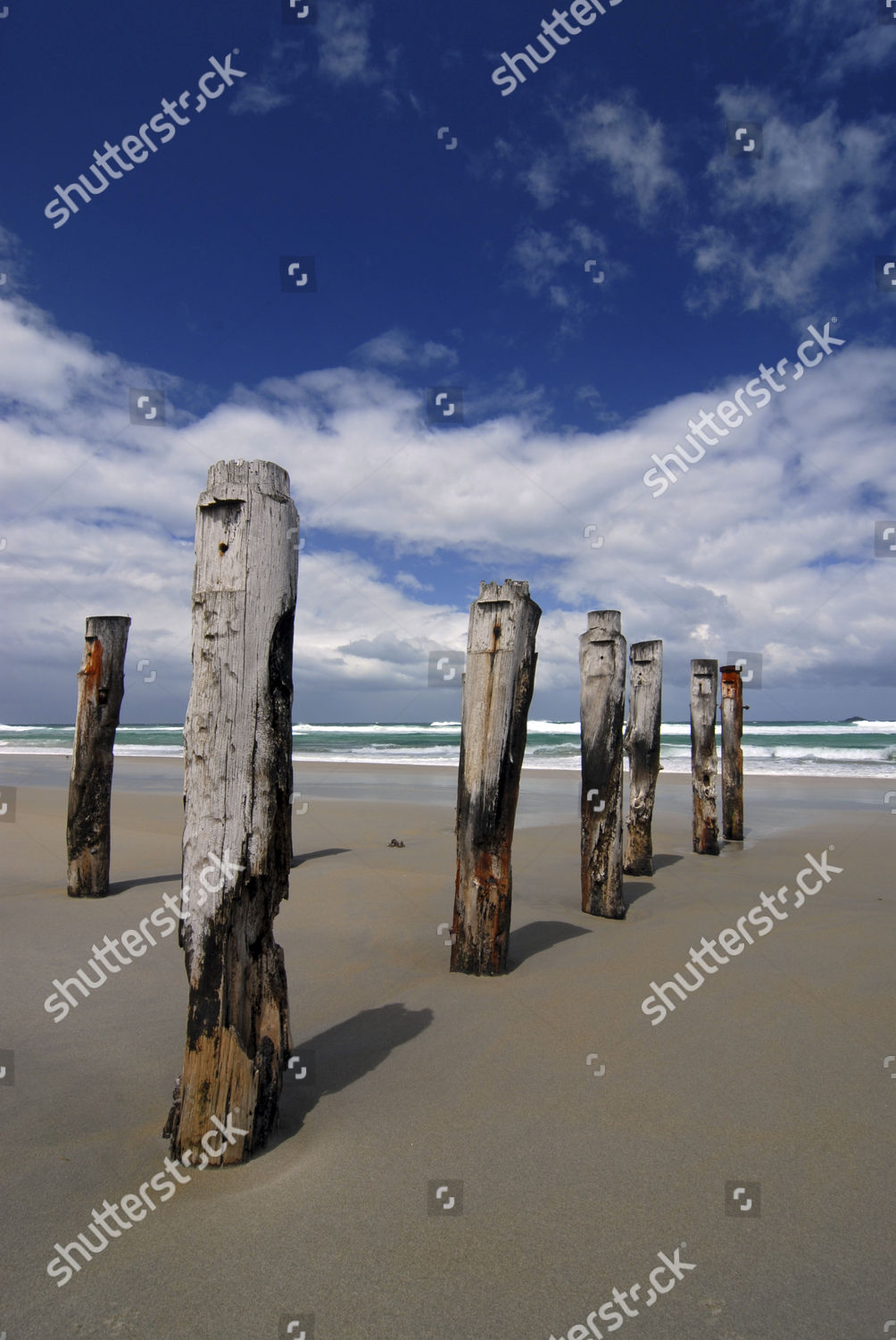 Rotten Wood Poles Leading Into South Editorial Stock Photo - Stock ...
