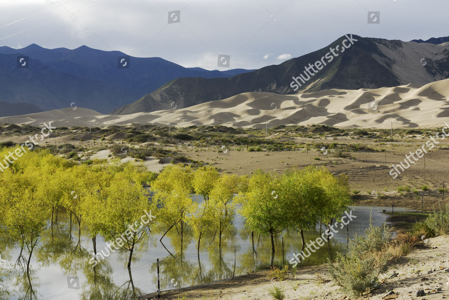 River Landscape Mountains Sand Dunes Near Editorial Stock Photo - Stock ...