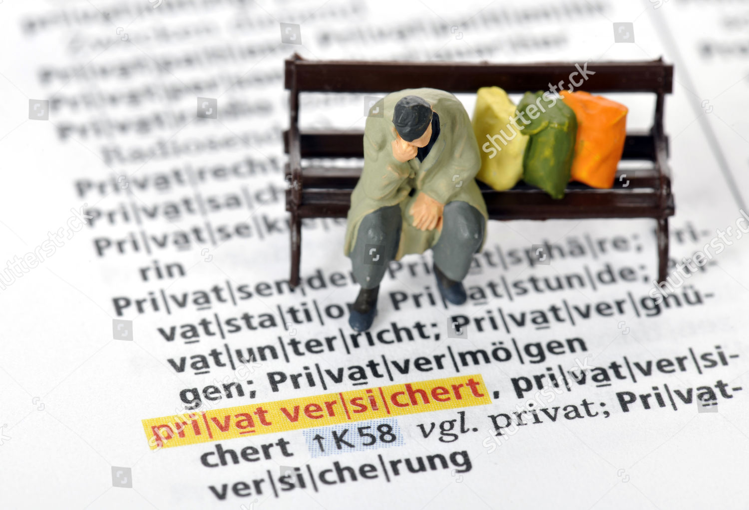 Figure Homeless Park Bench Dictionary Entry Editorial Stock Photo ...