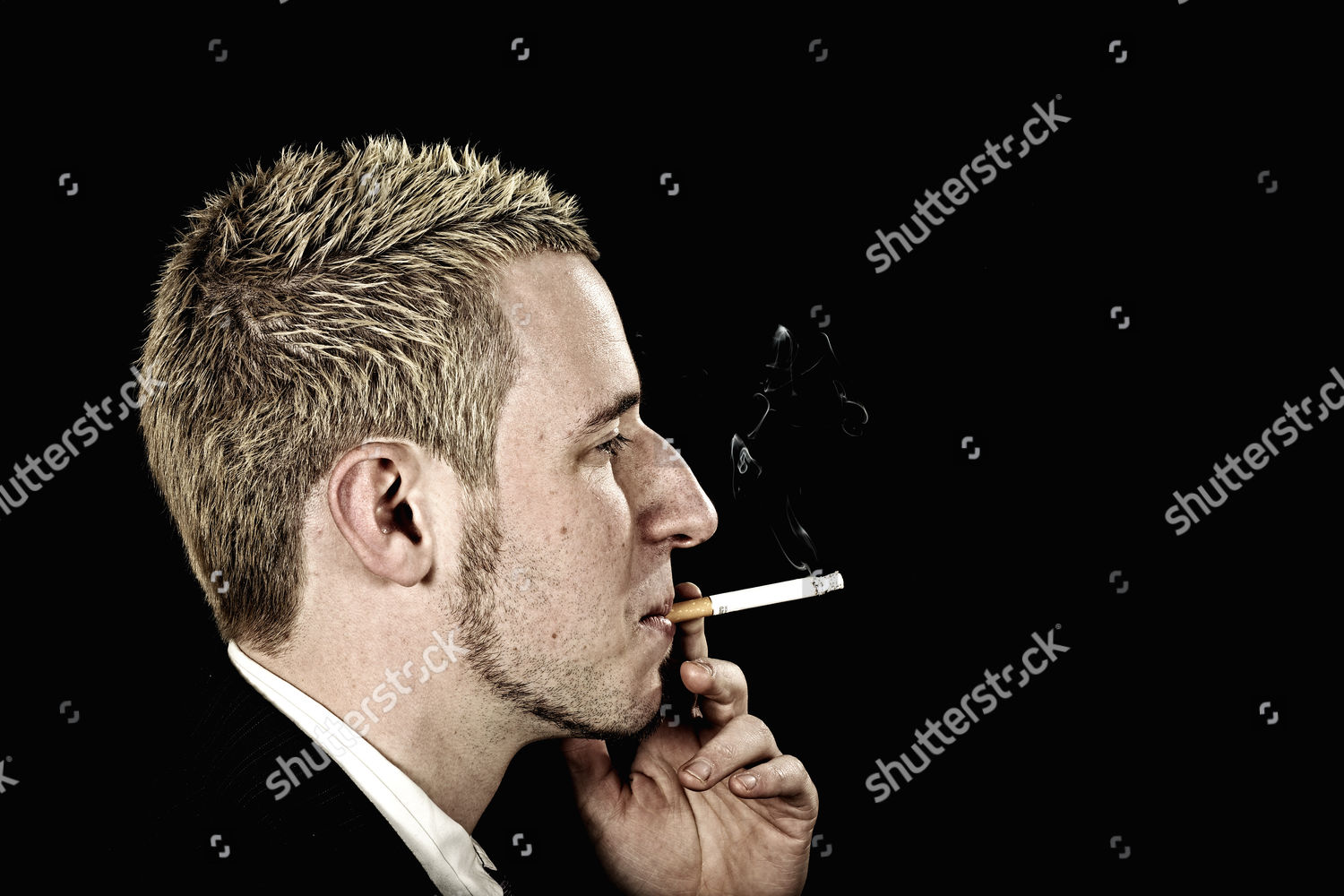 Model Released Young Man Smoking Cigarette Editorial Stock Photo ...