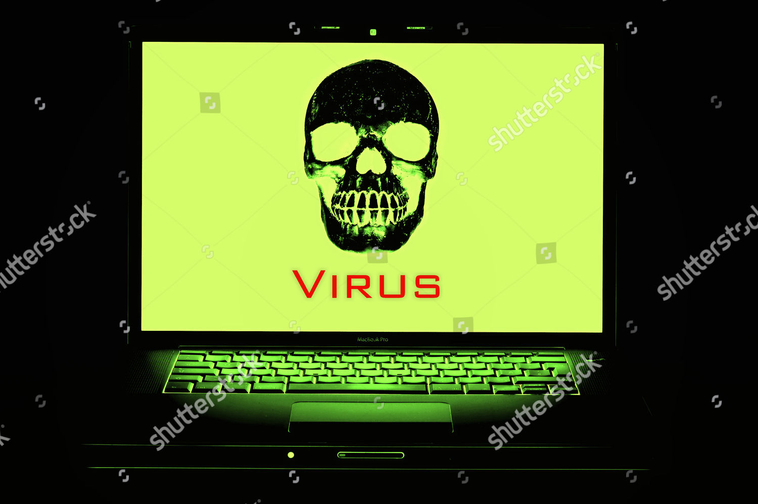 Skull On Computer Screen Virus Danger Editorial Stock Photo - Stock ...