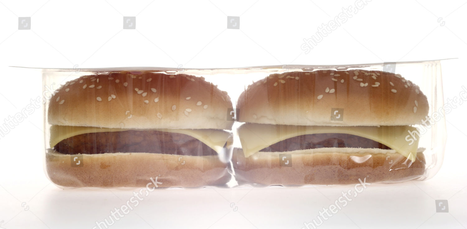 Hamburger Cheeseburger Clear Plastic Packaging Editorial Stock Photo ...
