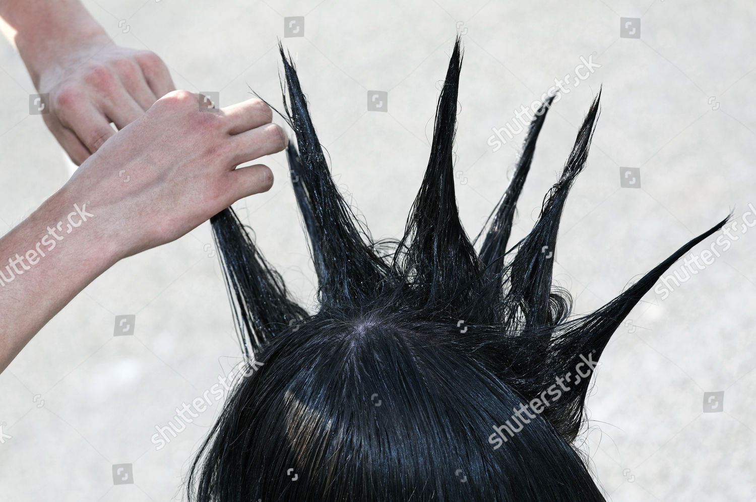 Hands Styling Hair Shaped Into Tips Editorial Stock Photo - Stock Image ...