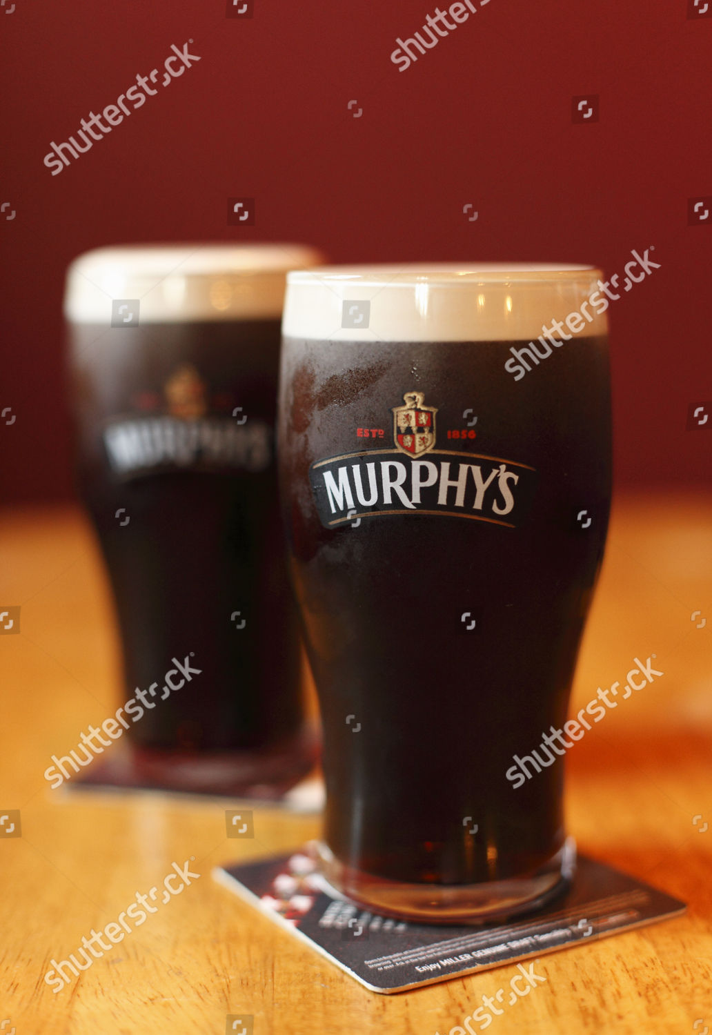 Beer Glasses Murphys Irish Stout Beer Editorial Stock Photo - Stock ...