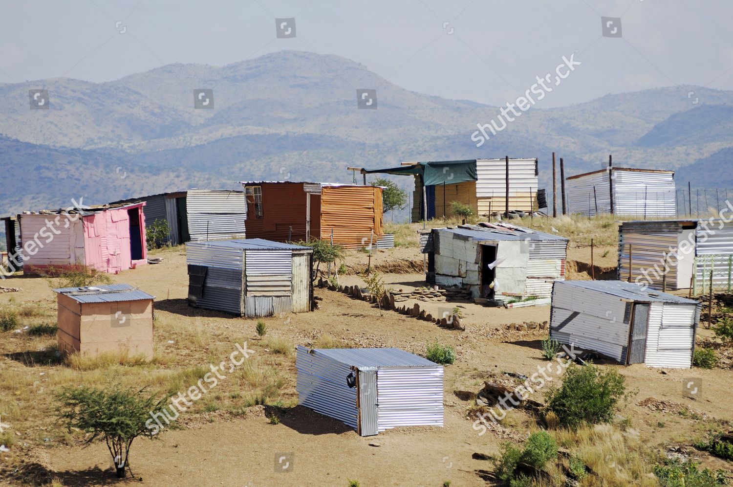 Provisional Shacks Made Corrugated Iron Without Editorial Stock Photo ...