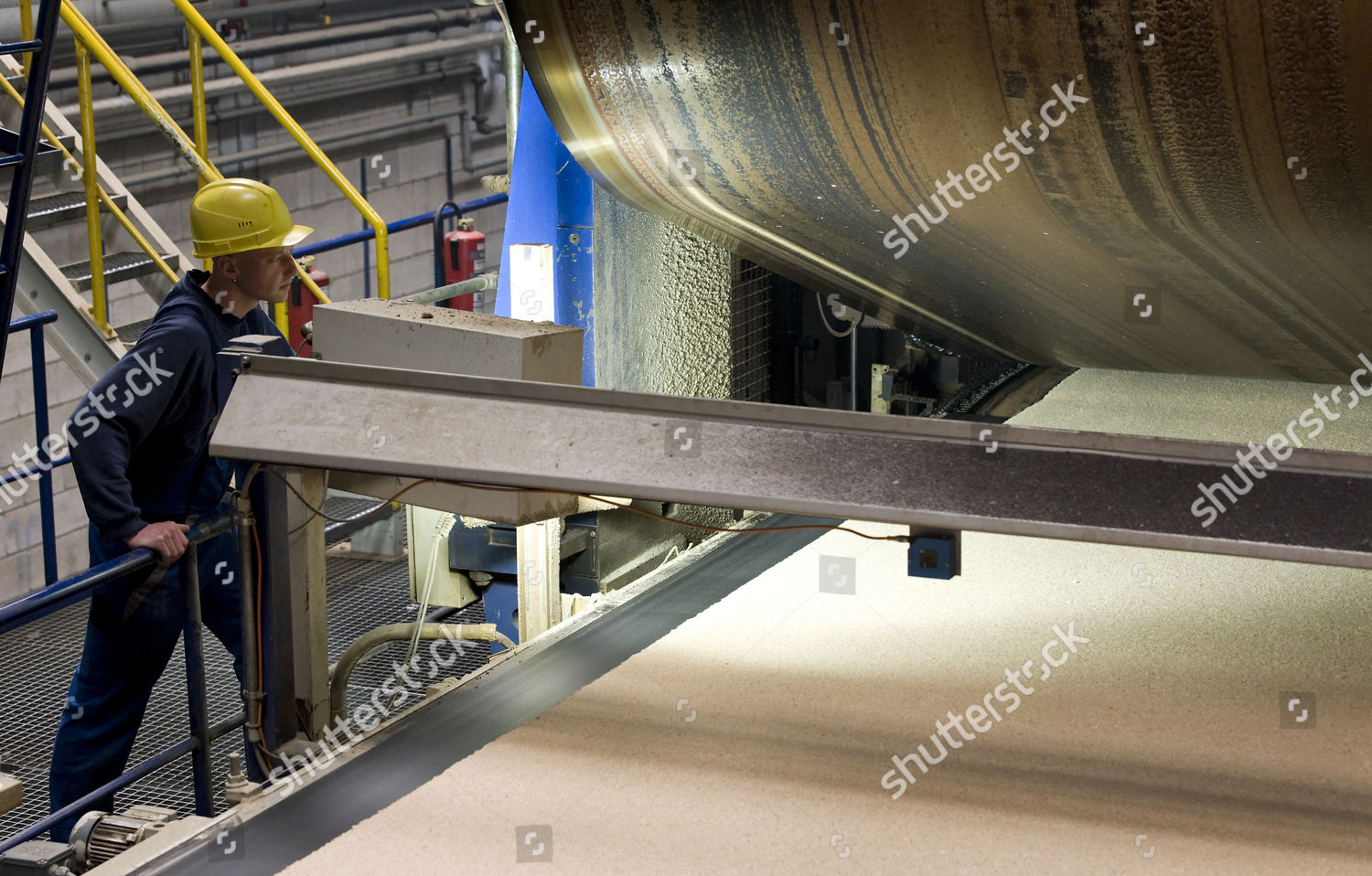 Employee Observing Production Process Particle Boards Editorial Stock ...