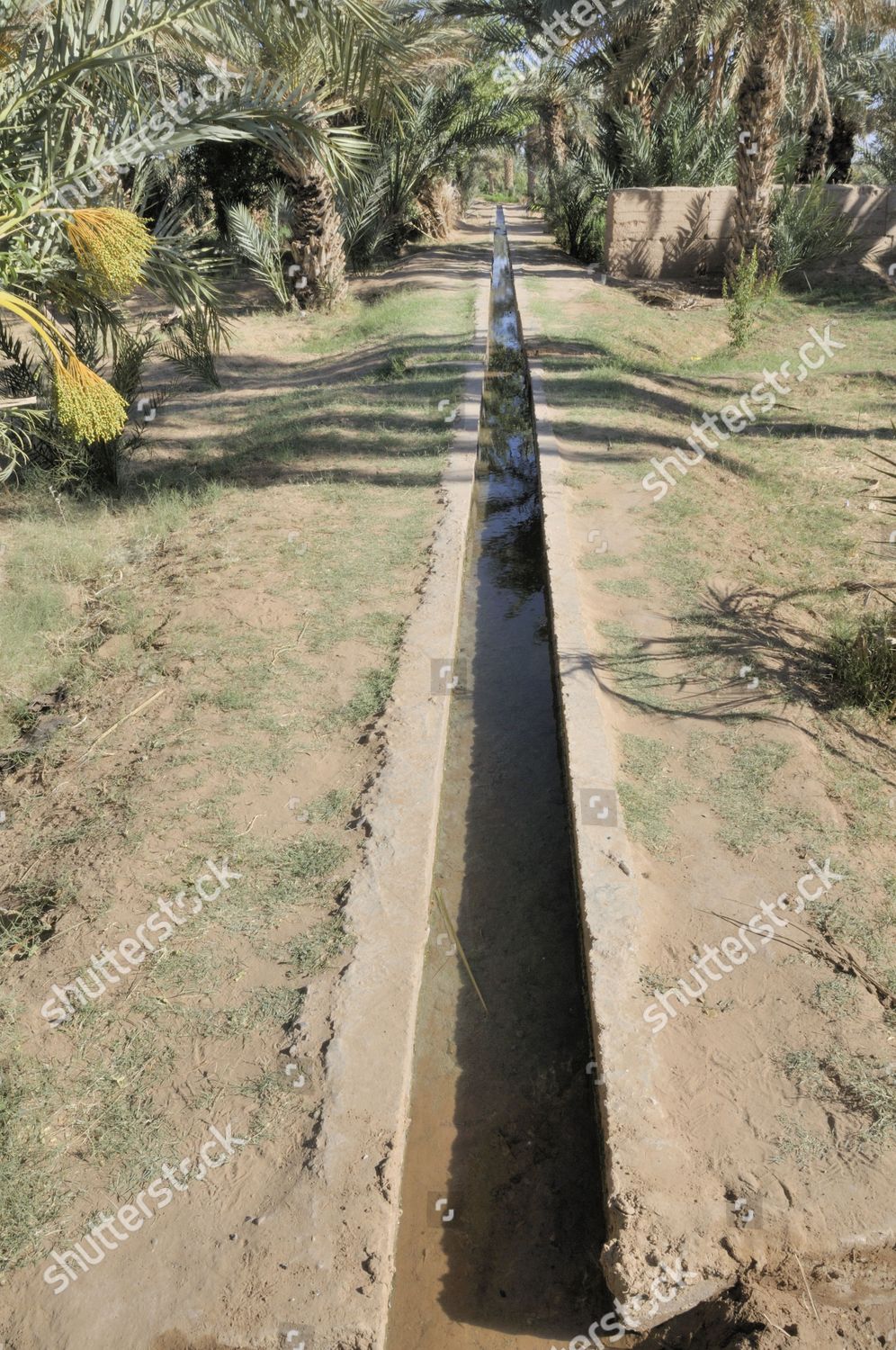 Irrigation Channel Qanat Irrigation System Merzouga - Foto de stock de ...