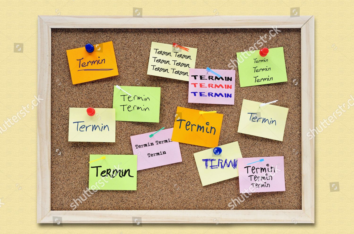 Pinboard Notes Appointments Symbolic Image Illustrating Editorial Stock ...