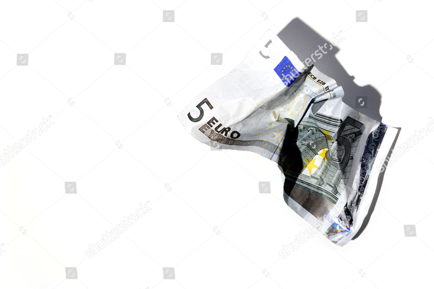 Crumpled Five Euro Note Increasing Hartz Editorial Stock Photo - Stock ...
