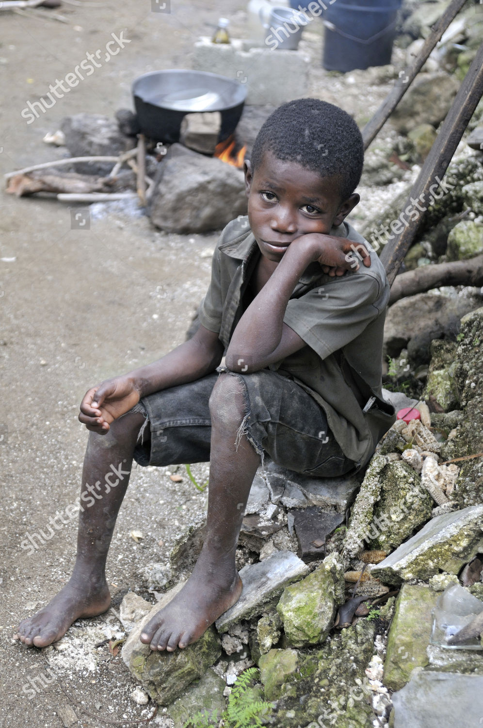 Portrait Boy Worried Face Front Fireplace Editorial Stock Photo - Stock ...