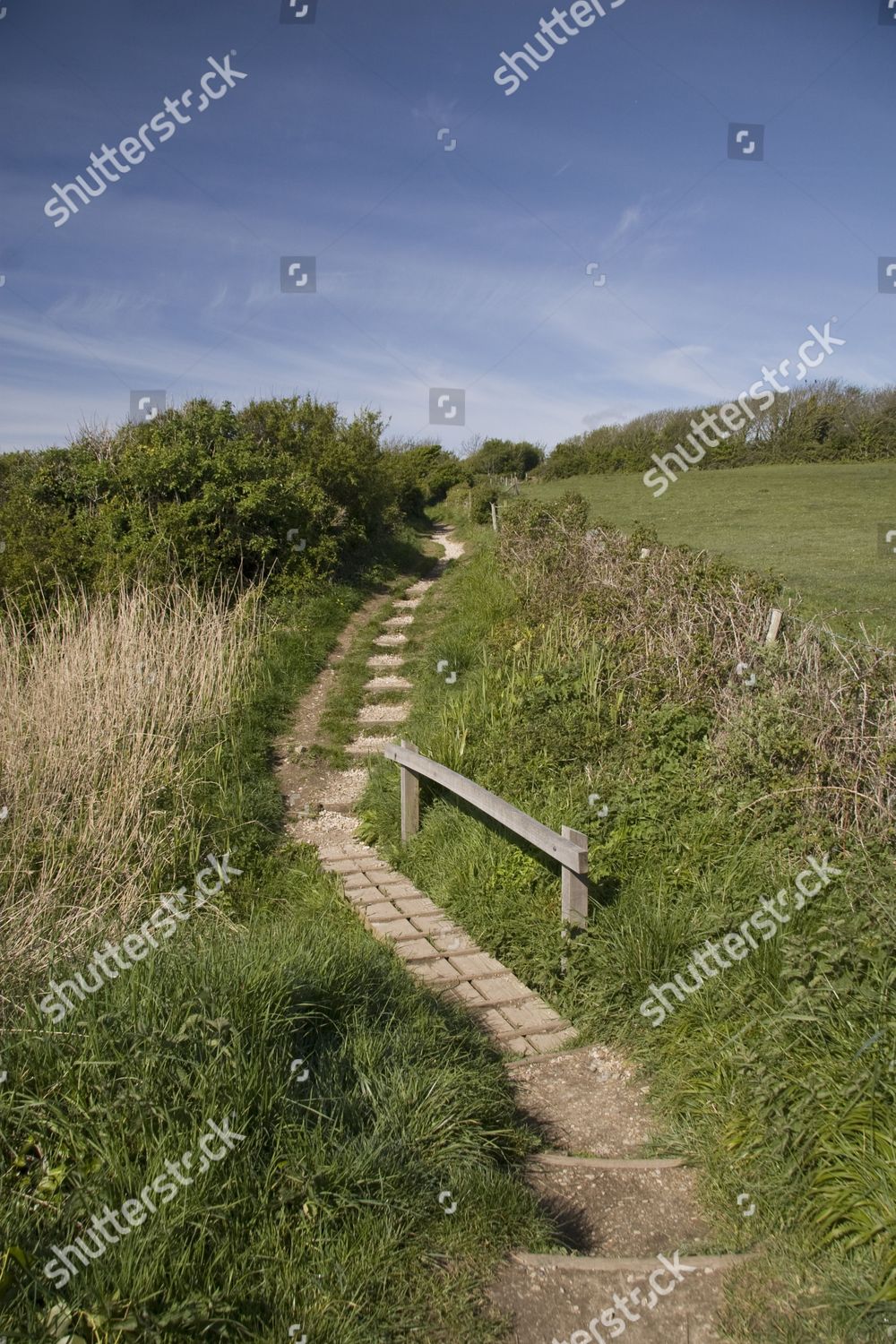 Coastal Footpath Bridge Over Ditch Osmington Editorial Stock Photo ...
