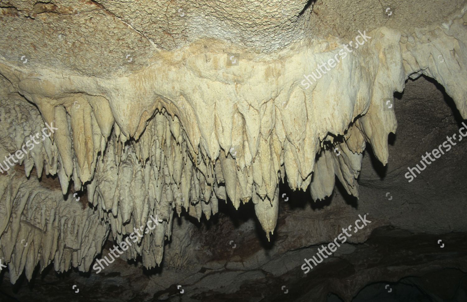 Cave Interior Stalactites Cylindrical Mass Calcium Editorial Stock ...