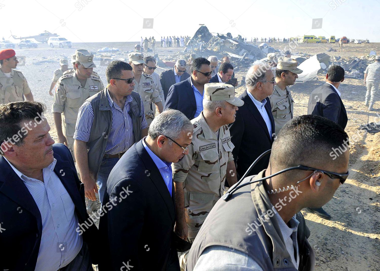 Egyptian Prime Minister Sherif Ismail Inspecting Editorial Stock Photo ...