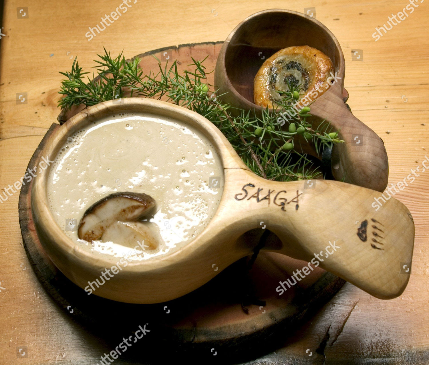 Cream Cep Soup Lappish Kuksa Cup Editorial Stock Photo - Stock Image ...