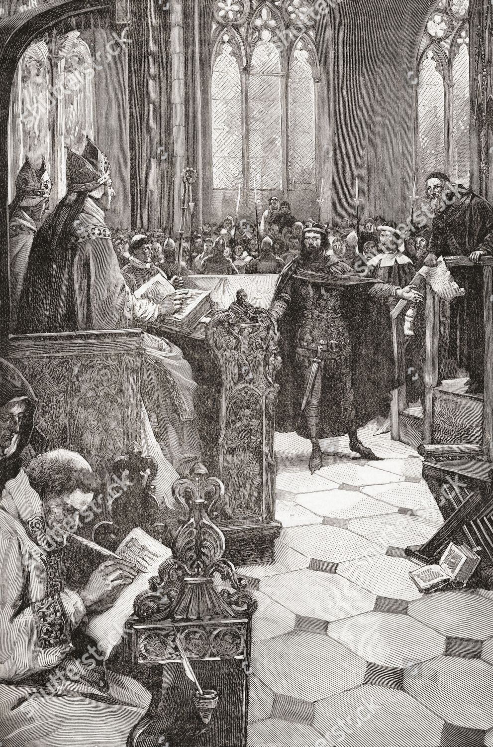JOHN WYCLIFFE ON TRIAL HERESY ST Editorial Stock Photo - Stock Image ...