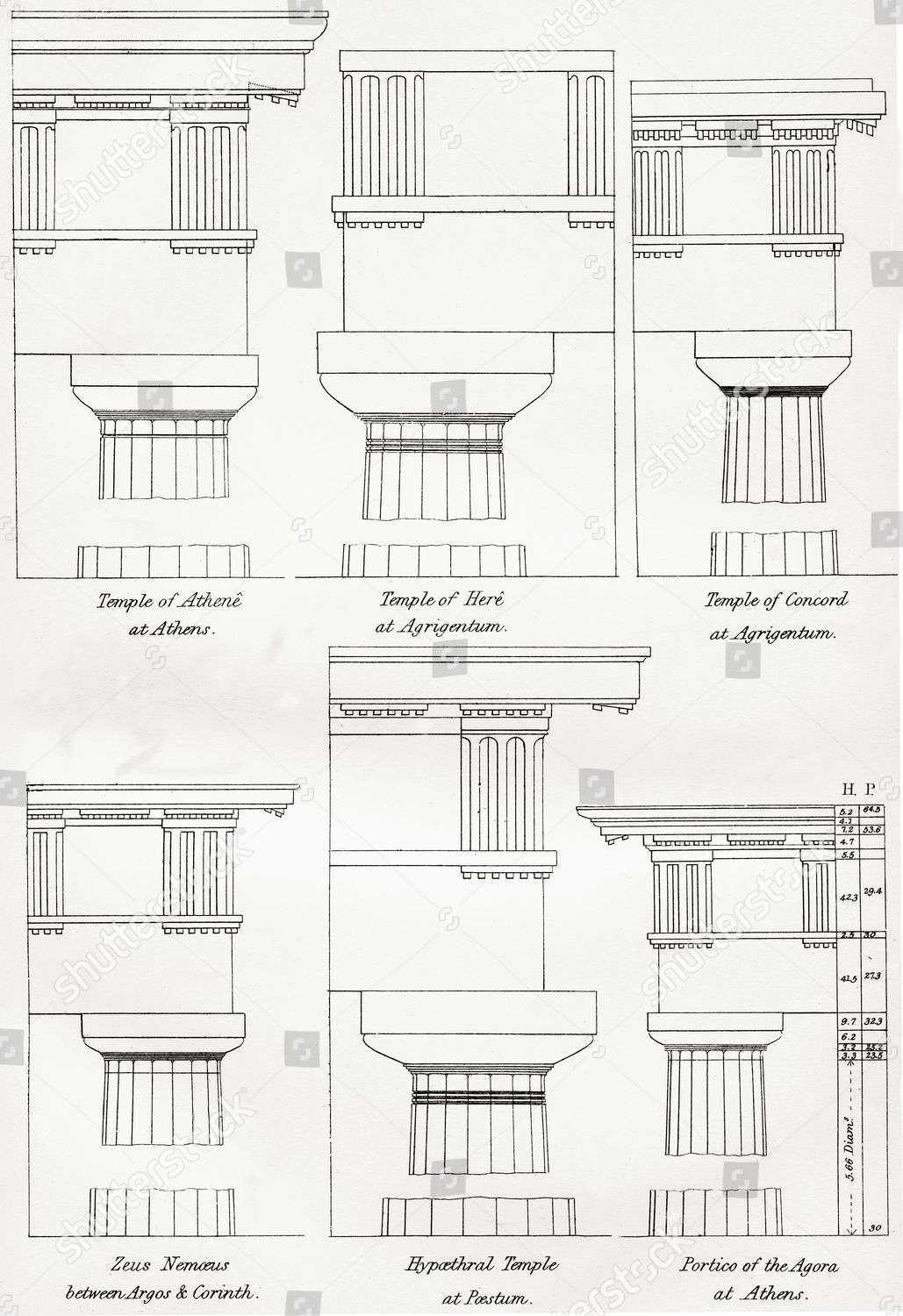 Examples Doric Orders Greek Architecture National Editorial Stock Photo ...