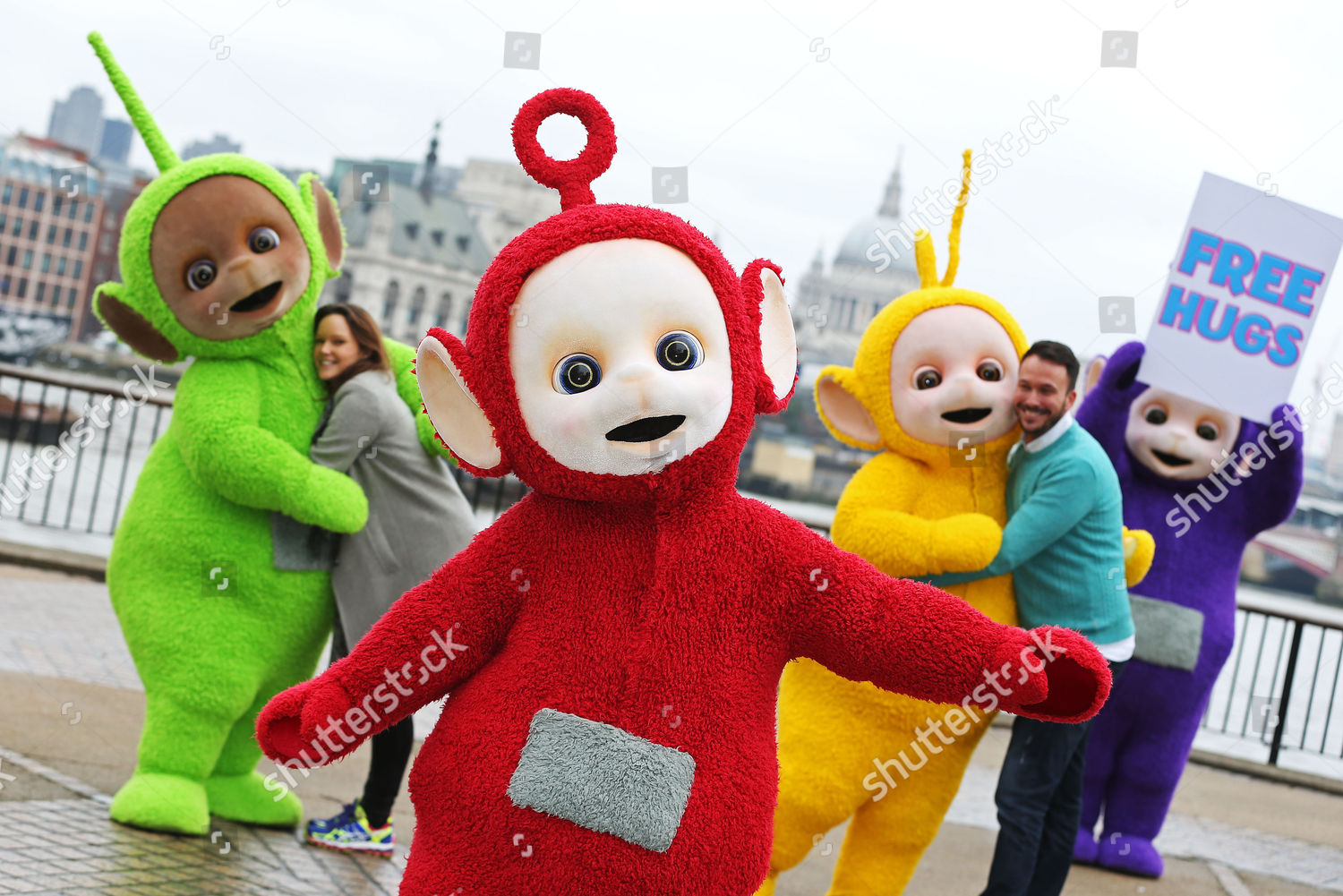 Teletubbies Greet Passersby Free Hugs On Editorial Stock Photo - Stock ...