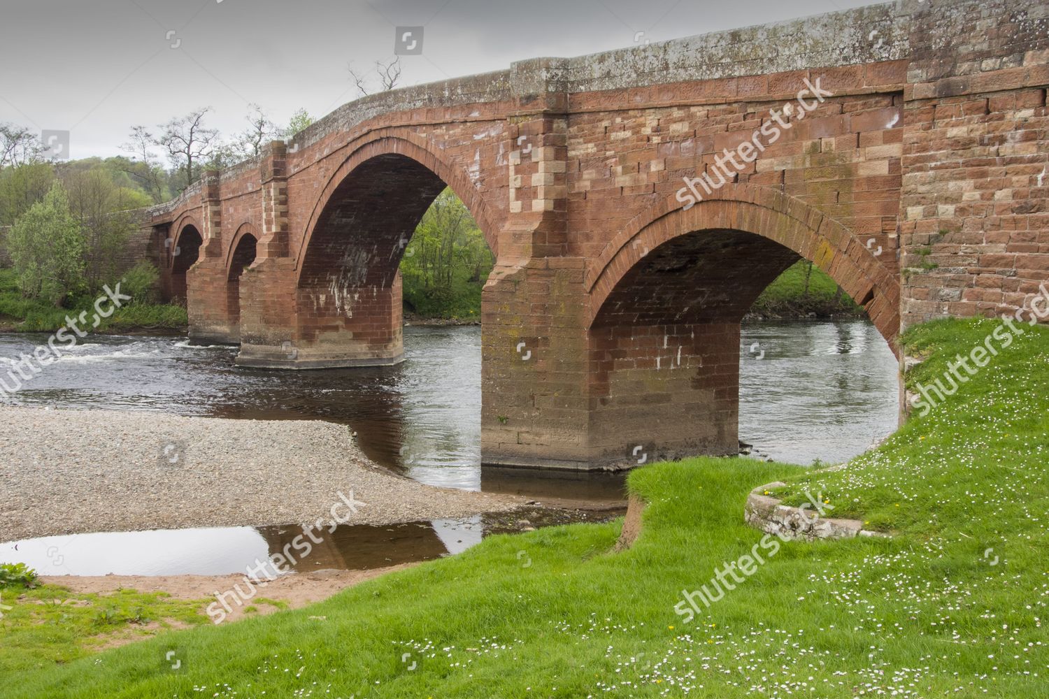 Old Red Sandstone Bridge Across River Editorial Stock Photo - Stock ...
