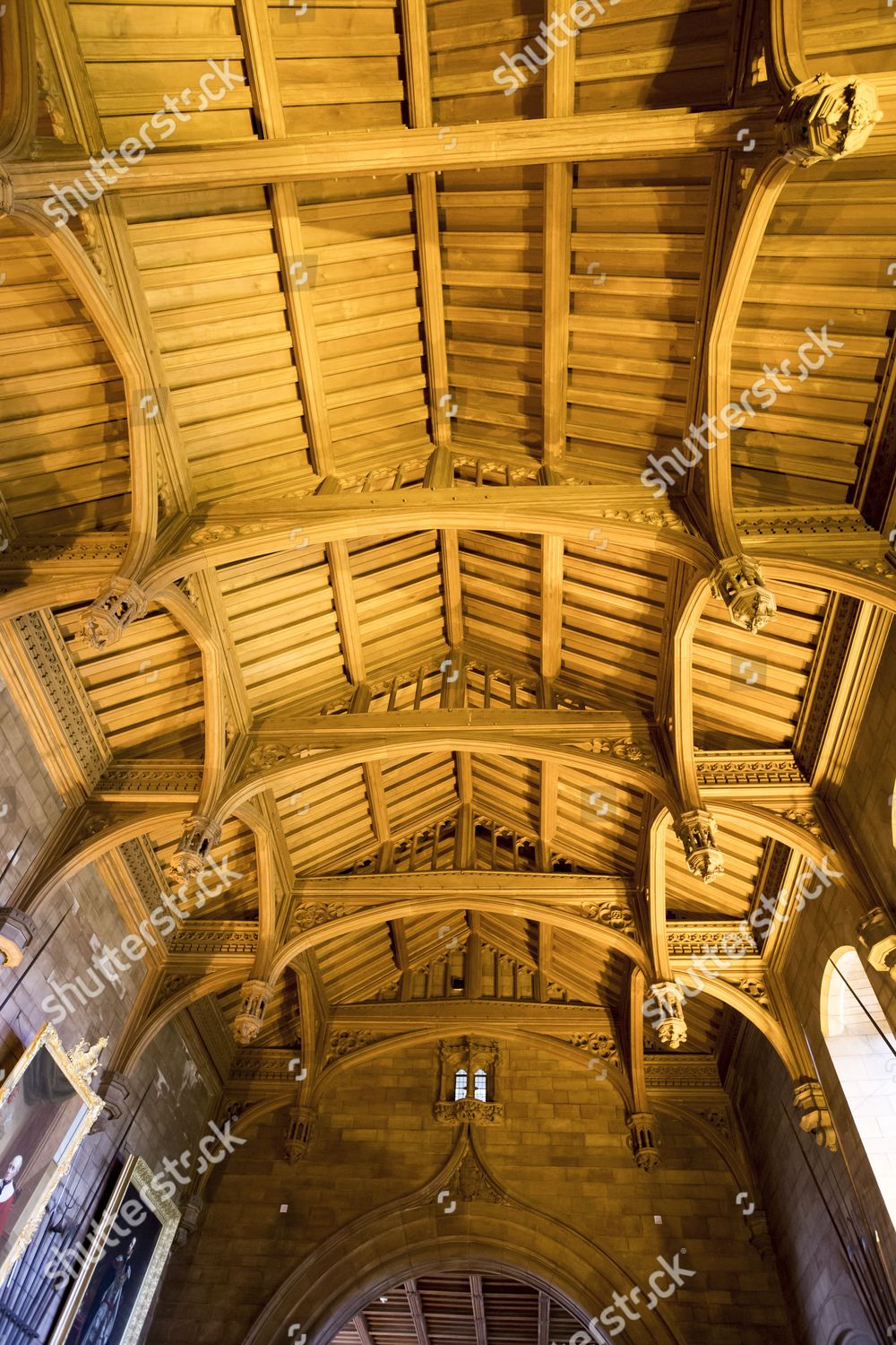 Vaulted Wooden Ceiling Great Hall Bamburgh Editorial Stock Photo ...