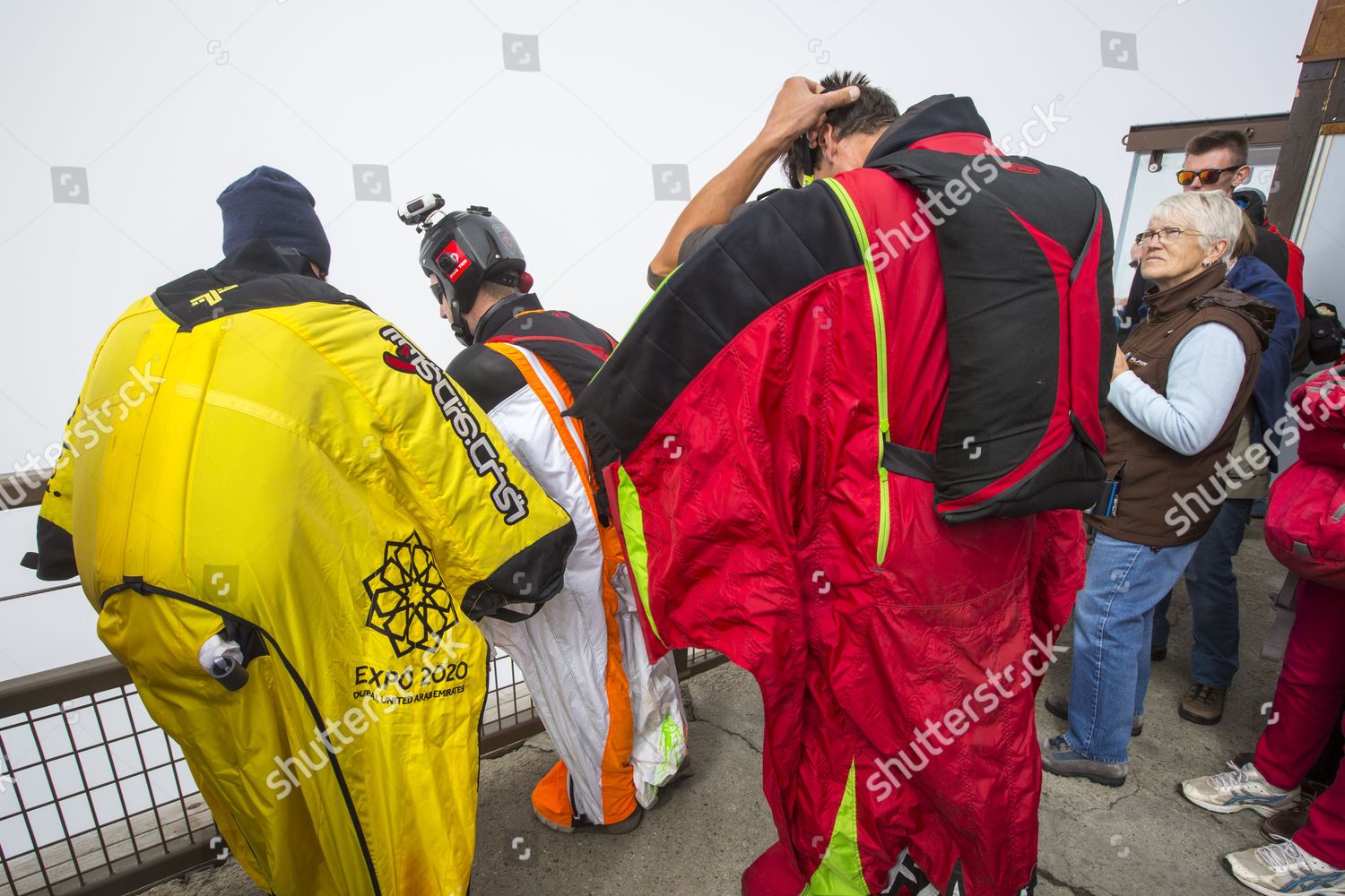 Base Jumpers Wearing Wing Suites Prepare Editorial Stock Photo - Stock ...