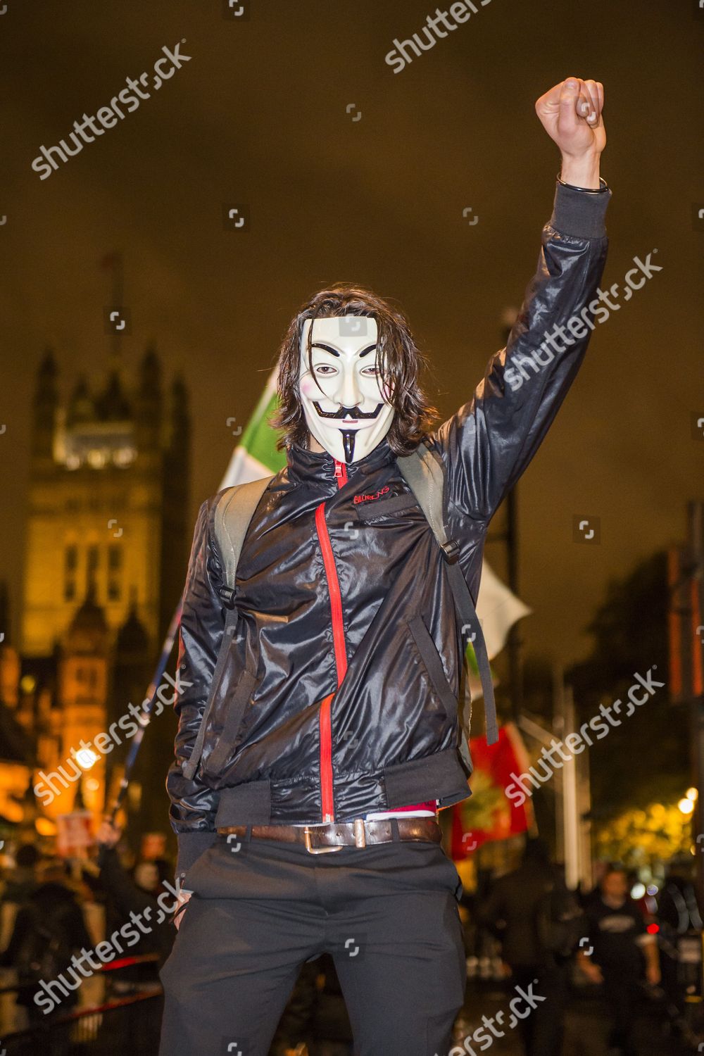 Protester Guy Fawkes Mask Editorial Stock Photo - Stock Image ...