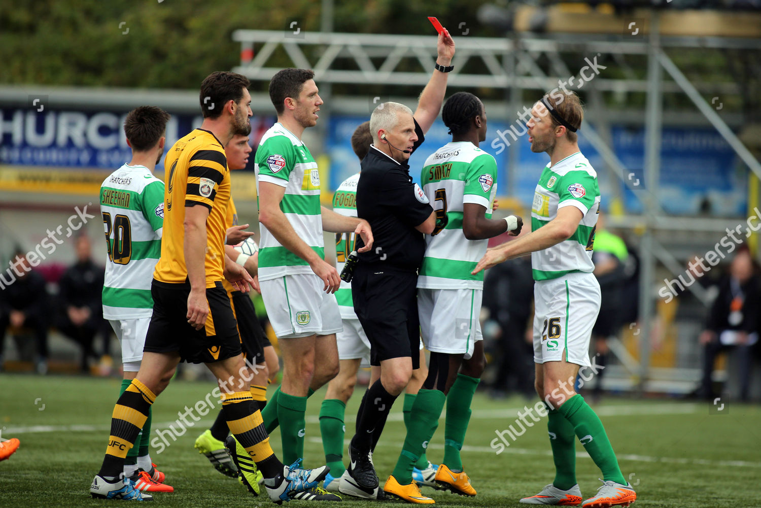 Referee Michael Bull Shows Red Card Editorial Stock Photo - Stock Image ...