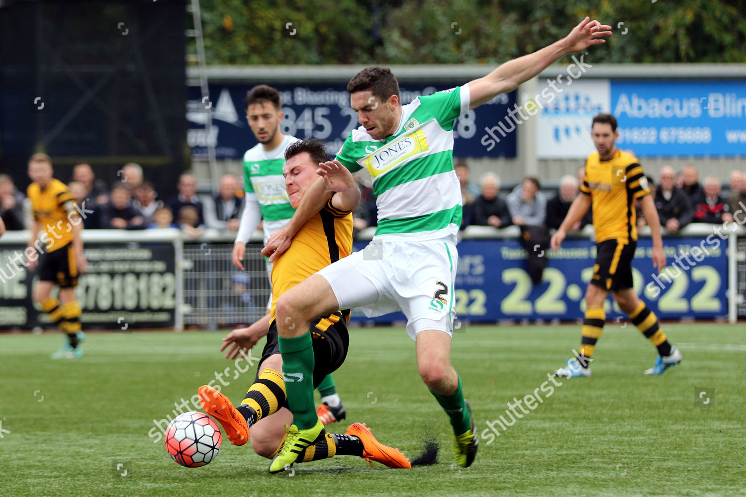 Maidstones Alex Flisher Slides Tackle Yeovils Editorial Stock Photo ...