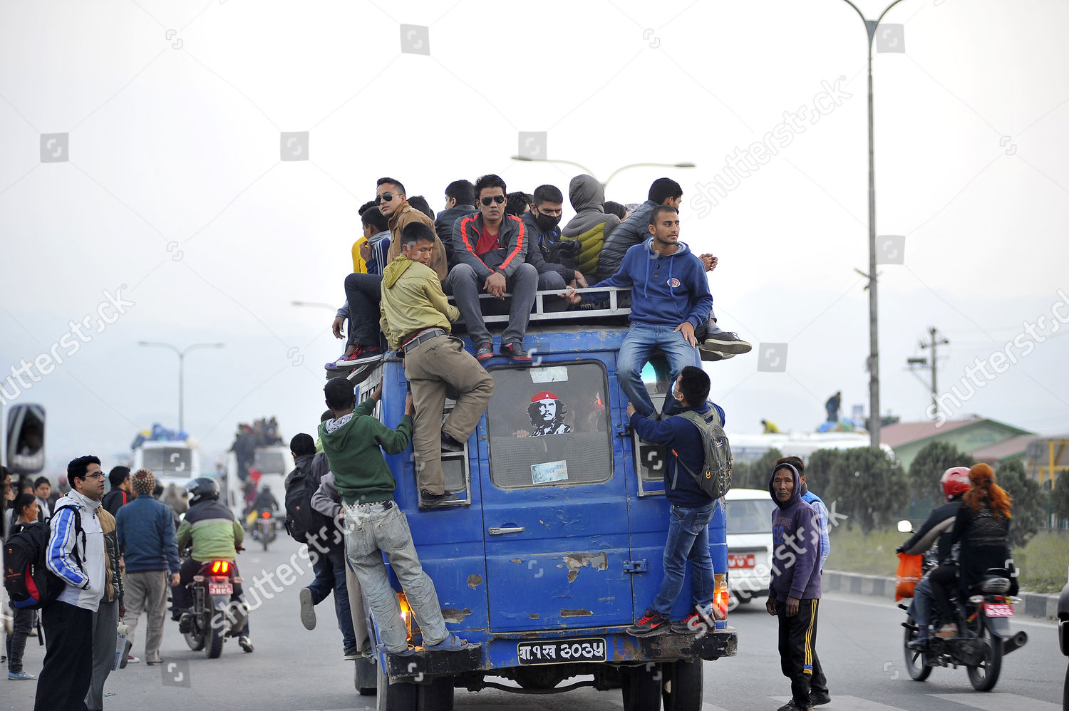 Passengers Travel On Roof Overcrowded Public Editorial Stock Photo ...