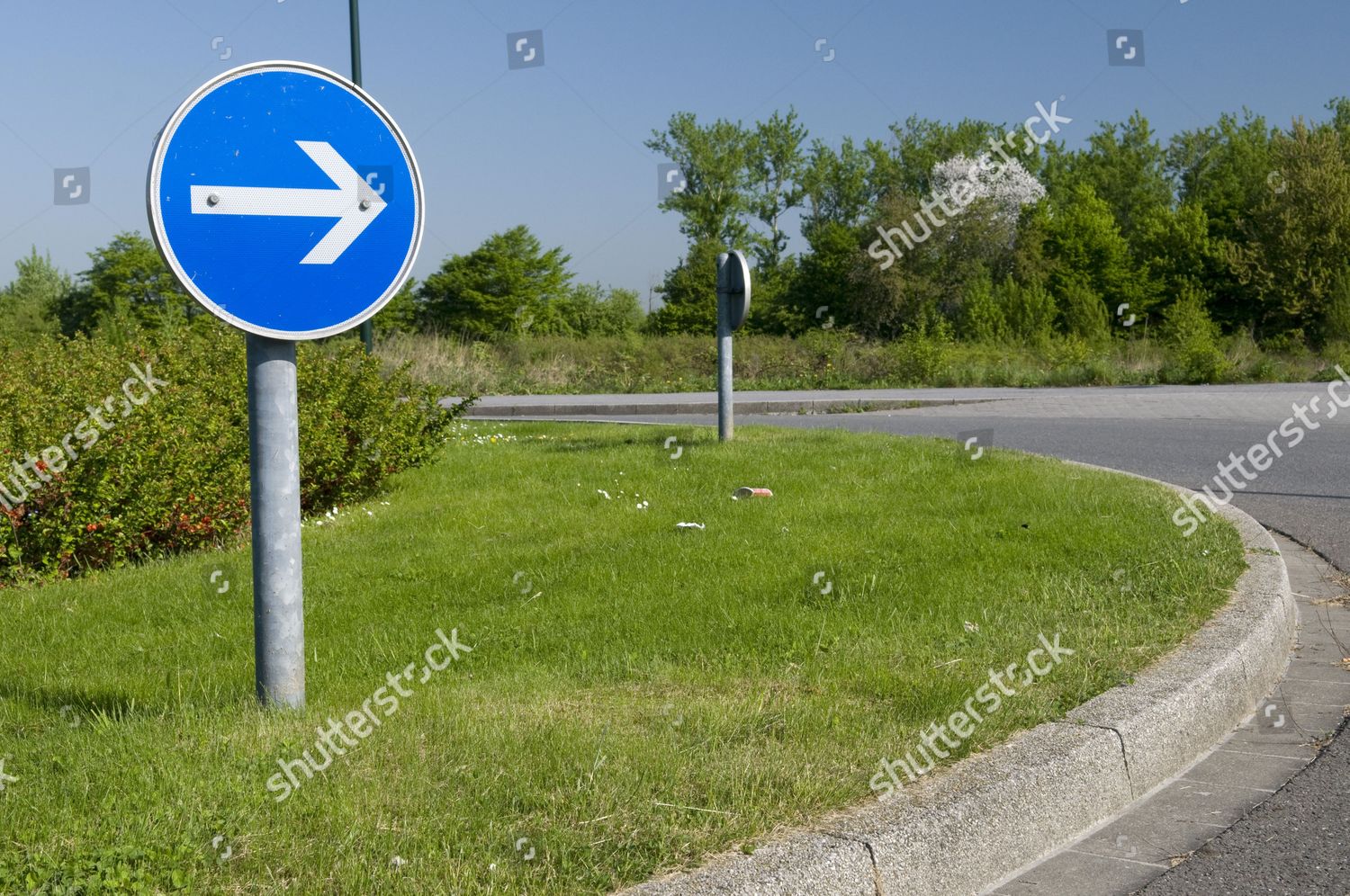 Traffic Sign On Roundabout Indicating Direction Editorial Stock Photo ...