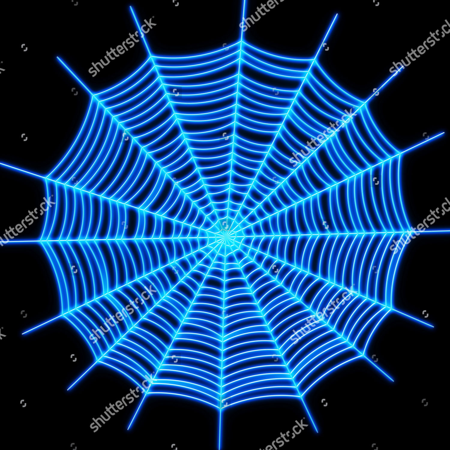 Blue Spider Web 3d Illustration Editorial Stock Photo - Stock Image ...