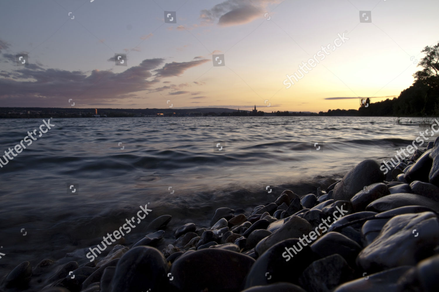 Skyline Konstanz Gravel Beach Shortly After Editorial Stock Photo ...