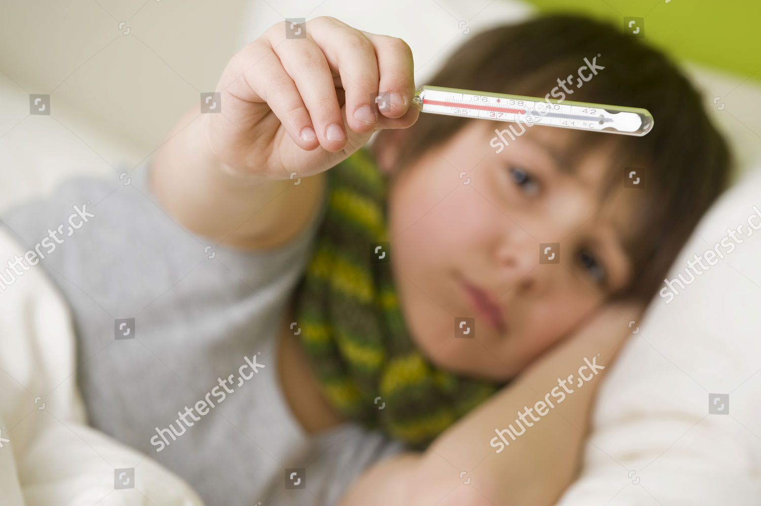 Model Released Sick Boy Fever Bed Editorial Stock Photo - Stock Image ...