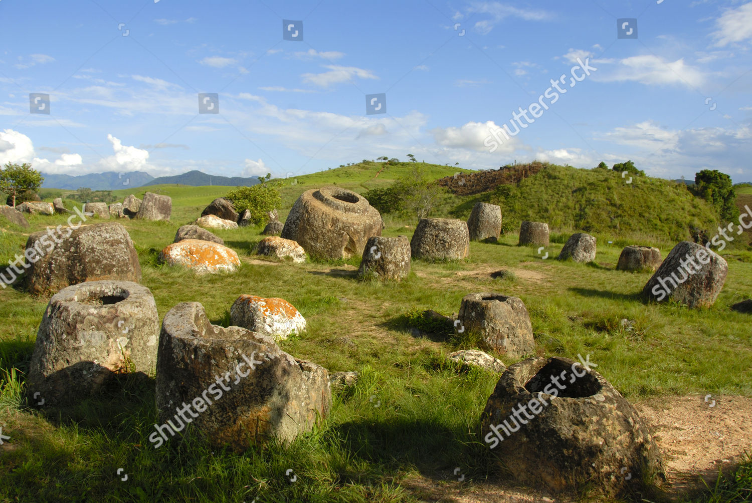 Archeology Ancient Large Stone Jars Landscape Editorial Stock Photo ...