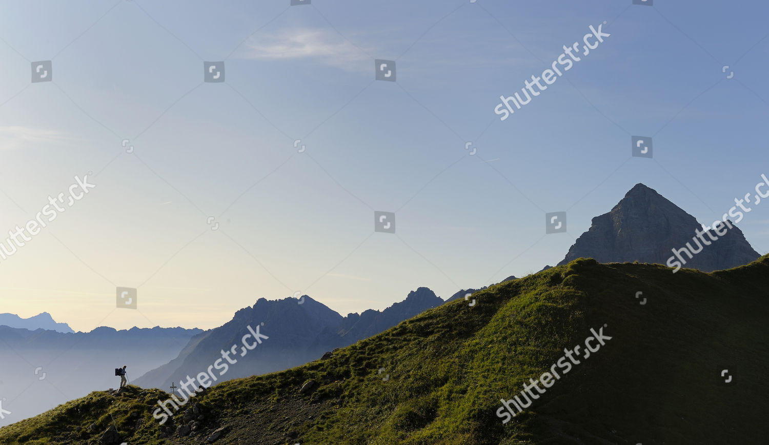 Model Released Mountaineer Front Mountain Ridge Editorial Stock Photo ...