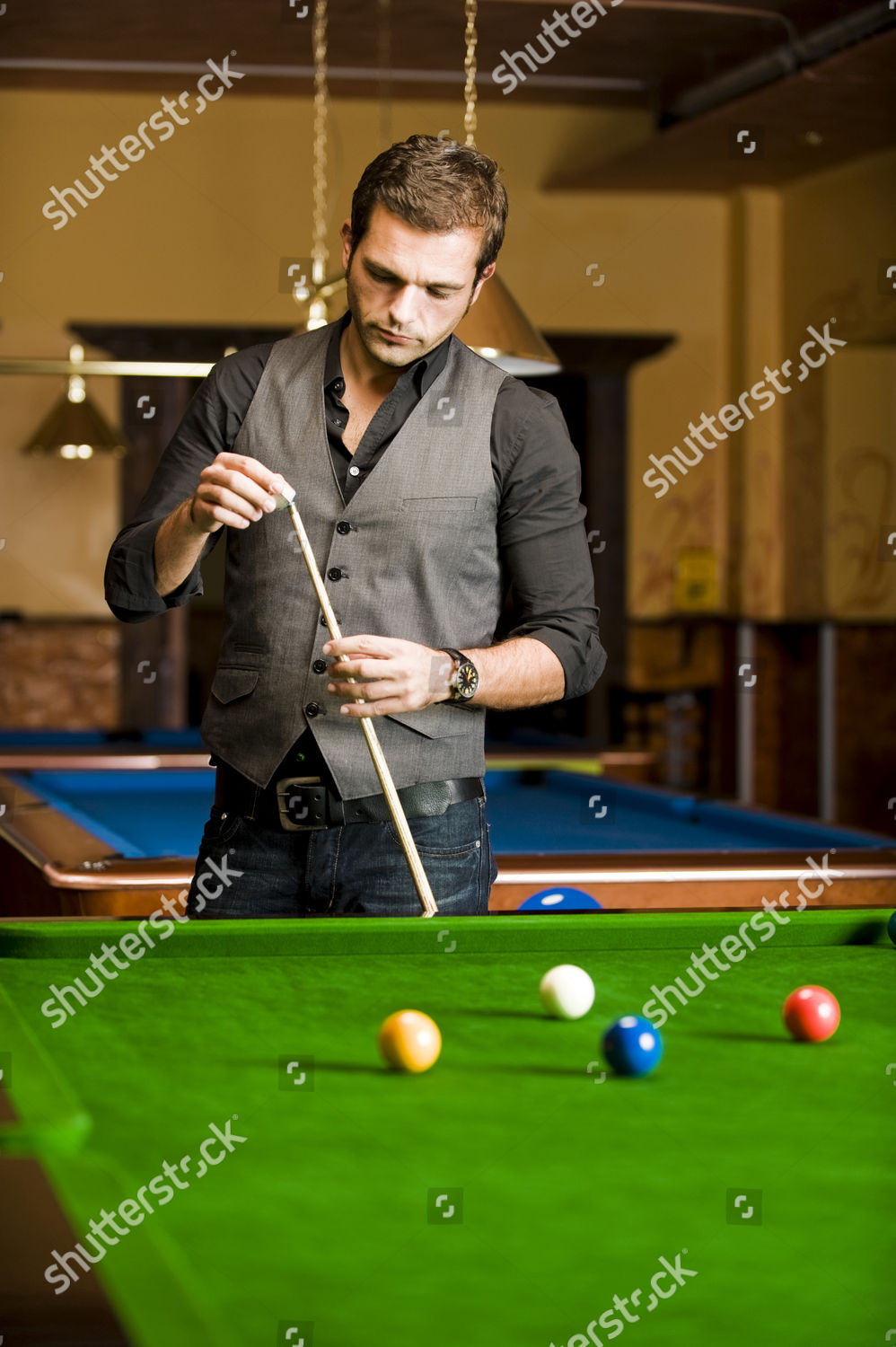 Model Released Man Playing Billiard Editorial Stock Photo - Stock Image ...