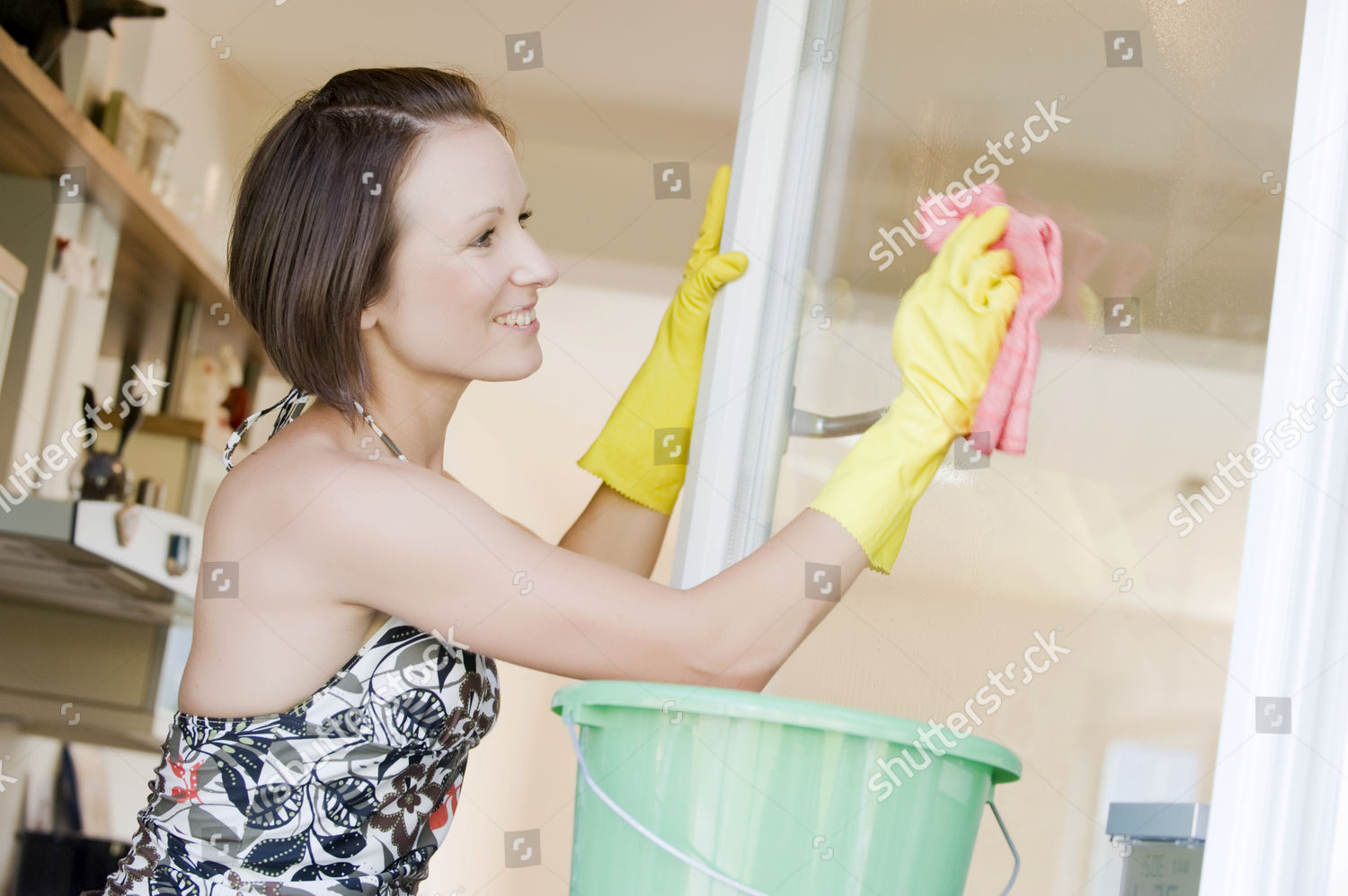 Model Released Young Woman Cleaning Window Editorial Stock Photo ...